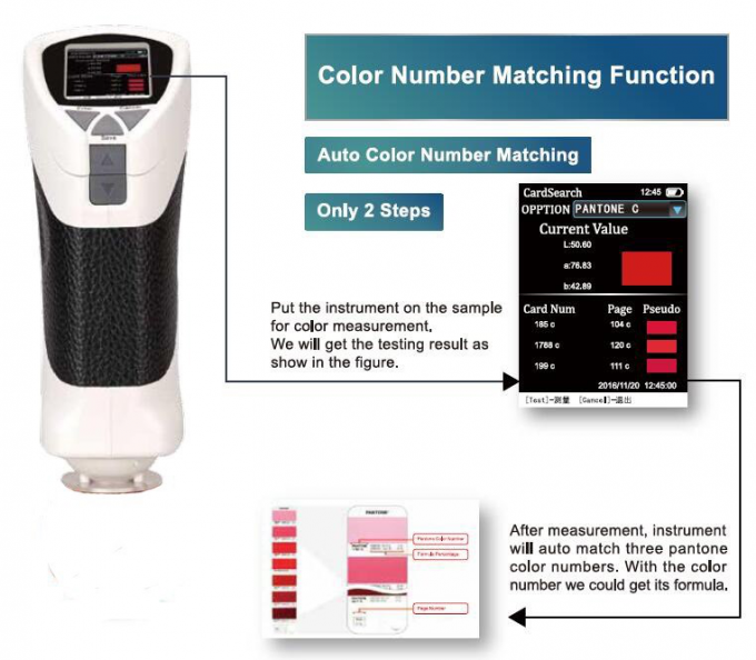 High Efficiency Handheld Color Meter 1000 Test Results Mass Storage CS-260
